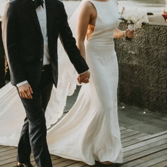 Watters | Dresses | Watters Hyde Bateauneck Lowback Trumpet Wedding ...